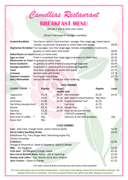 Breakfast - Everton Nurseries Ltd - Garden Centre in Hampshire